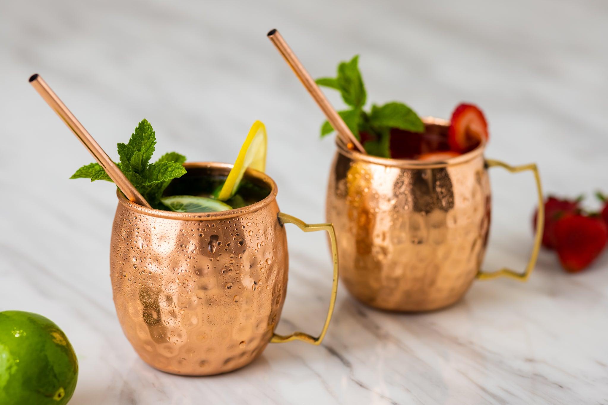 Pure Copper Mule Mugs & Straws (Set of 2) – copperdirect